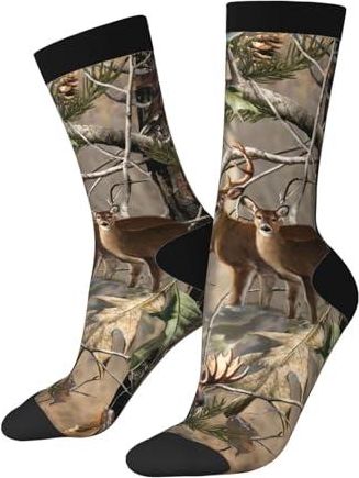 Generic Chasse Au Camouflage Cerf Femme Homme Chaussette De Course Respirant Chaussette De Travail Chaudes Socquette D&Eacute;quipage Pour Marche Randonn&eacute;e Int&eacute;rieur