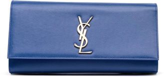 Saint Laurent Clutches - Grain De Poudre Cassandre Clutch - Gr. unisize - in Blau - f&uuml;r Damen