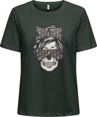 Only Damen Onlstella Life S/S Skull Top Cs JRS, Scarab, M