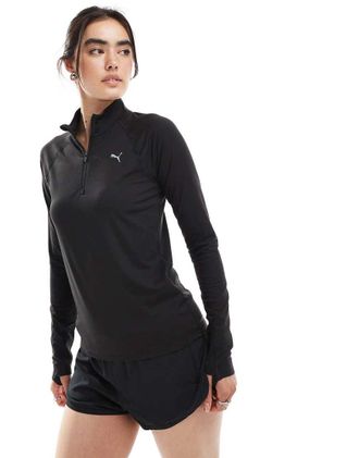 Puma Run Velocity Cloudspun - Top &agrave; col zipp&eacute; - Noir