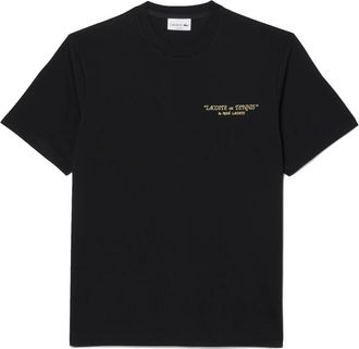 Lacoste Homme, Tops, Noir, Taille: XL T-shirt &Eacute;pais en Coton Brod&eacute;