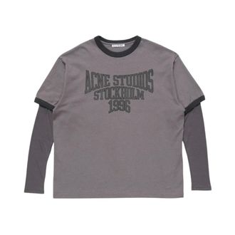 Acne Studios T-shirt graphique superpos&eacute; - Femme - Tops - Violet - Taille: 40 FR