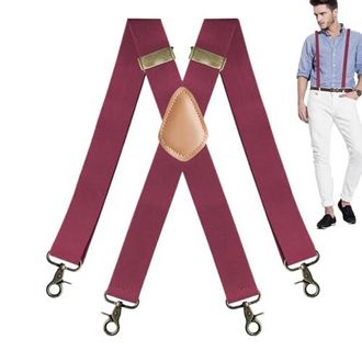 Generico Bretelles &eacute;lastiques pour homme sous les v&ecirc;tements | Accessoires r&eacute;glables et modernes pour costume formel, Rouge bordeaux, Consulte la descripci&oacute;n