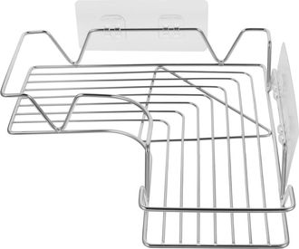 BESPORTBLE LABRIMP Edelstahl Eckregal ohne Bohren Spurloses Wandregal f&uuml;r Bad K&uuml;che Rostfreies Lagerregal mit Montagezubeh&ouml;r Platzsparendes Organisationsregal