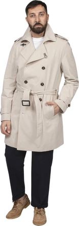 Fay Homme, Manteaux, Beige, Taille: S Trench Regular Fit C002 Avorio