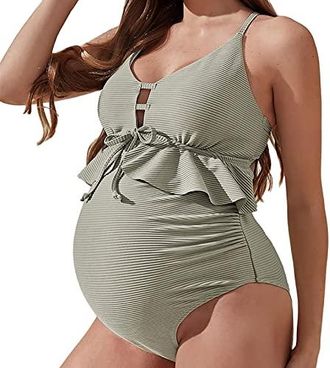 Generic Pyjama grossesse été femmes mode grossesse côte plage sexy maillot de bain costumes grossesse bikini robe en dentelle grossesse, vert, M