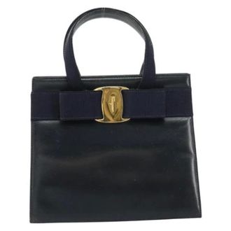 Ferragamo Sac cabas en cuir Pre-owned - Femme - Pre-owned - Bleu - Taille: ONE Size