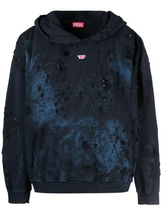 Diesel hoodie &agrave; logo brod&eacute; - Bleu