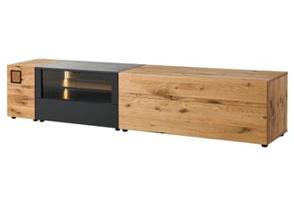 Massivmoebel24 Kitzb&uuml;hel 120 Mobile Tv In Legno Di Quercia Selvatica - Laccato Oliato / Naturale 220x52x52