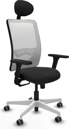 Piqueras y Crespo Schwarzer Schreibtischstuhl Zulema mit 3D-Armlehnen, h&ouml;henverstellbarer Lendenwirbelst&uuml;tze und festem Kopfteil, ausgestattet mit 3 Positionen und Schn