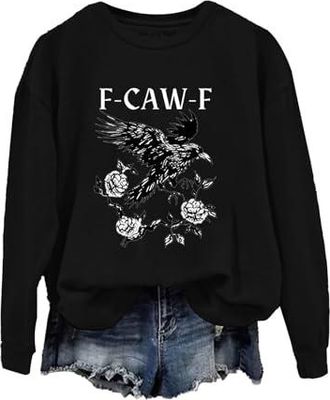 Generic Sweatshirts pour femmes UK Sweatshirt imprim&eacute; graphique surdimensionn&eacute; haut col rond manches longues automne hiver d&eacute;contract&eacute; confortable automne mod