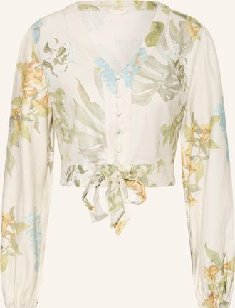 Guess Cropped-Bluse Shirley Mit Leinen gruen