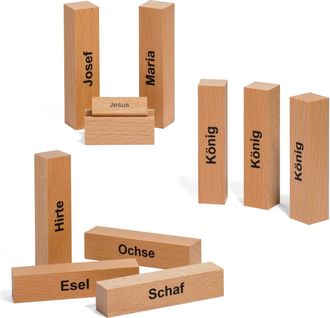 Corpus Delicti Puristische Design-Krippe im Bauhausstil - Moderne Weihnachtskrippe aus Holzkl&ouml;tzchen - Architekten-Krippe