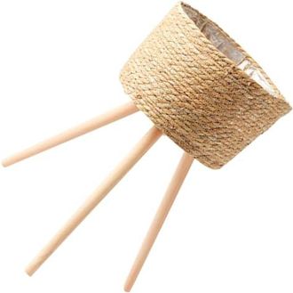 Supvox Support De Pot De Fleurs Bois Tissé avec Panier Décoratif pour Plantes Intérieur Et Extérieur pour Balcon Et Jardin