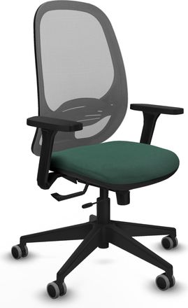 Piqueras y Crespo Drehbarer Schreibtischstuhl ohne Rollen mit 3D-Armen, h&ouml;henverstellbare Lendenwirbelst&uuml;tze, ausgestattet mit Syncro/Traslack und Schneidschaum, Grau/F