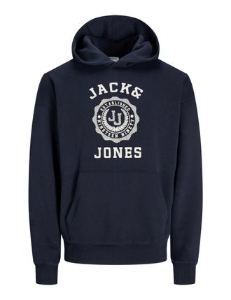 Jack & Jones Herren Hoodie Kapuzenpullover JJVICTO Sweat Hood 12256815,Navy Blazer,XL
