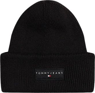 Tommy Jeans Herren TJM Linear Beanie AM0AM13666, Schwarz, Einheitsgr&ouml;&szlig;e, Schwarz (Schwarz), Einheitsgr&ouml;&szlig;e
