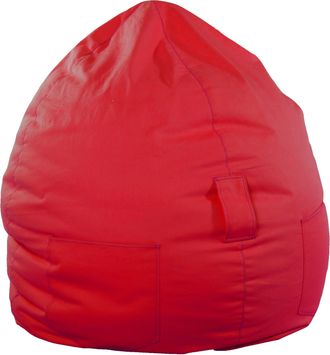Kinzler S-10053/32 Sitzsack Kimi, ca. Ø65 x H75 cm, klassische Tropfenform, Outdoor Indoor, in vielen verschiedenen Farben, mit Innensack, rot