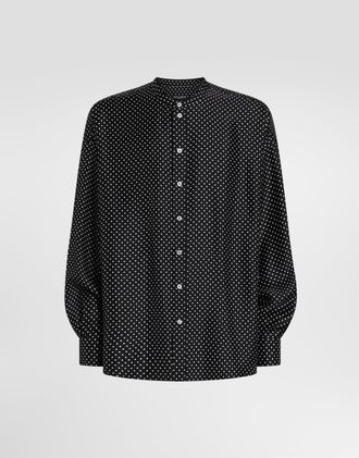 Dolce & Gabbana Hemd Aus Seidentwill Mit Polka-dot-print - Mann Collection Multicolor 41