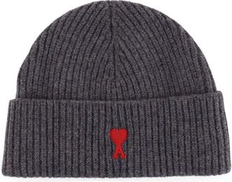 Ami Homme, Accessoires, Gris, Taille: ONE Size De Coeur Beanie
