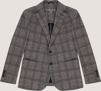 Circolo 1901 Windowpane jacket, Cioccolato Windowpane, 50, Man