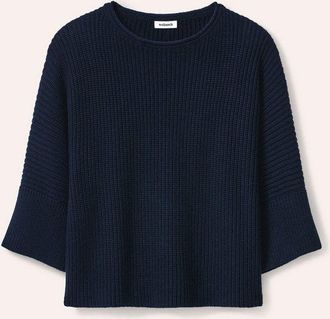 Walbusch Rundhalspullover Damen Pullover mit Kimono&auml;rmel Rundhals, modern