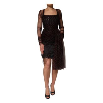 Dolce & Gabbana Femme, Robes, Noir, Taille: 36 FR Robe Mini Sheath en Dentelle Noire