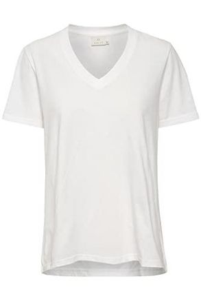 Kaffe Womens T-Shirt Short Sleeves V-Neck Regular Fit Jersey Tee Hip Length