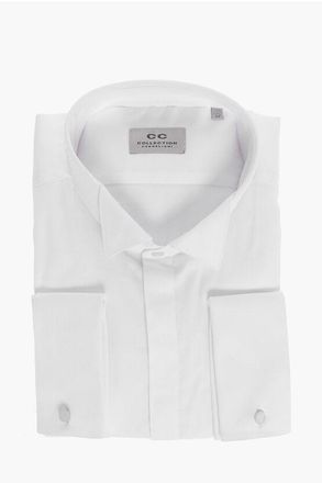 Corneliani CC COLLECTION Wing-tip Stretch Popeline Shirt size 42