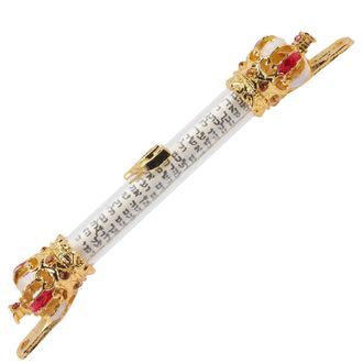 NUOBESTY Veemoon J&uuml;dische Metall Mezuzah mit Segensinschrift T&uuml;rdeko mit 2 Loch Befestigung Glatte Oberfl&auml;che Antikes Religi&ouml;ses T&uuml;rornament f&uuml;r Haus Wohndekor