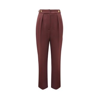 Elisabetta Franchi Krepphose mit Schmuckdetail - - Trousers - Damen - Rot - L