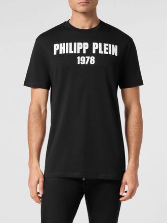 Philipp Plein T-shirt en coton avec logo lettrage contrastant imprim&eacute; sur la poitrine