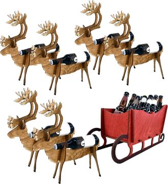 Generic Weinregal f&uuml;r Weihnachten, dekoratives Weinregal, Esstischdekoration aus Holz f&uuml;r Heimdekoration und Aufbewahrungsregal f&uuml;r K&uuml;che, Bar, Wein