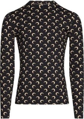 Marine Serre T-shirt col rond &agrave; manches longues