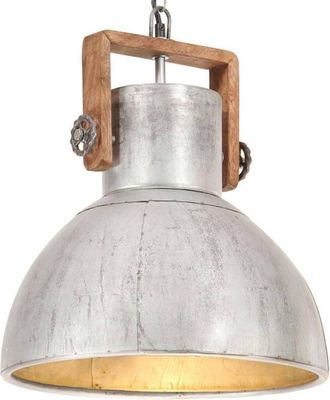 vidaXL H&auml;ngelampe Industriestil 25 W Silbern Rund 40 cm E27 vidaXL