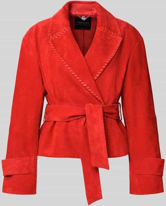 Marc Cain Lederjacke mit Bindeg&uuml;rtel