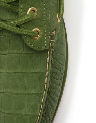 Timberland Authentic - Chaussures bateau en cuir pleine fleur &agrave; 3 paires doeillets - Vert moyen