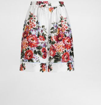 Dolce & Gabbana Flower Bouquet-print Twill Vanity Bermuda Shorts - Frau Hosen Und Shorts Multicolor 42