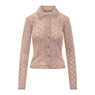 Marine Serre Moon Devore LS Shirt - - Knitwear - Damen - Rosa - M