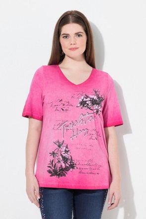 Ulla Popken T-Shirt T-Shirt Edelwei&szlig; Classic V-Ausschnitt Halbarm