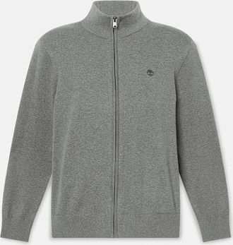 Timberland Williams River Baumwollpullover mit durchgehendem Rei&szlig;verschluss f&uuml;r Herren in Grau, Herren, Grau, Gr&ouml;&szlig;e