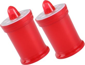 DOITOOL 2 St&uuml;ck Flammenlose LED kerzen Rot Leuchtende Grablichter Batteriebetriebene Friedhofsdekoration Wetterfeste Religi&ouml;se Lampen f&uuml;r Kirche Weihnachts Op