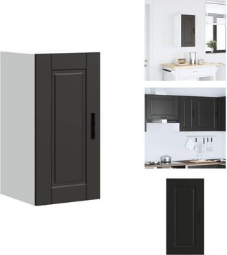 vidaXL K&uuml;chen-H&auml;ngeschrank Porto Schwarz Holzwerkstoff - K&uuml;chen-Wandschrank - K&uuml;chen-Wandschr&auml;nke - Wandschrank K&uuml;che - K&uuml;chenschrank