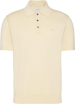 Calvin Klein Strick-Poloshirt aus Baumwolle mit Label-Stickerei, Regular Fit in