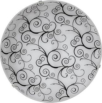 Eglo LED Deckenleuchte Margitta 1, 1 flammige Deckenlampe klassisch, Wohnzimmerlampe aus Metall in Weiß und Glas in Klar, Schwarz, Schlafzimmerlampe, LED F