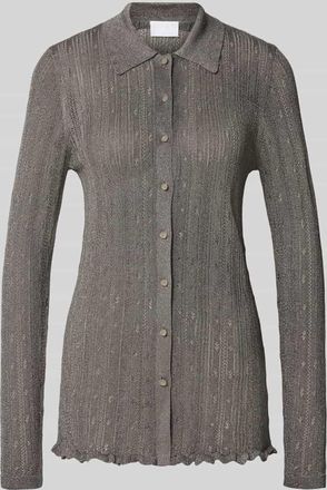 Jake*s Strickshirt mit Polokragen und durchgehender Knopfleiste