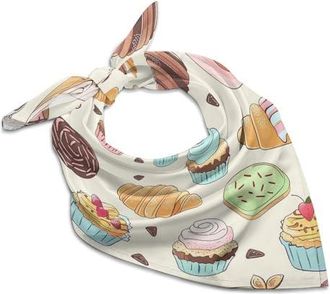 Generic Écharpe carrée en soie légère et respirante pour cheveux - Cadeau pour homme et femme, multicolore, 46x46cm