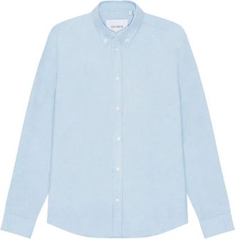 Les Deux Homme, Chemises, Bleu, Taille: XL Konrad Contrast Oxford Shirt