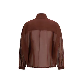 Brunello Cucinelli Womens Multicolor Cotton Shell Jacket Clothing