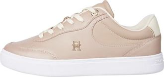 Tommy Hilfiger Baskets Femme Essential Chic en Cuir, Marron (Claystone), 36